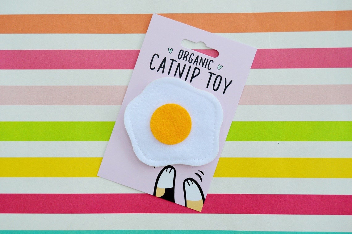Floppy Fried Egg Cat Frisbee - Catnip Toy, Easter Cat Toy - Etsy