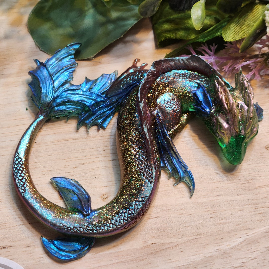 Resin Water Dragon Figurine: Chameleon Colors - Etsy