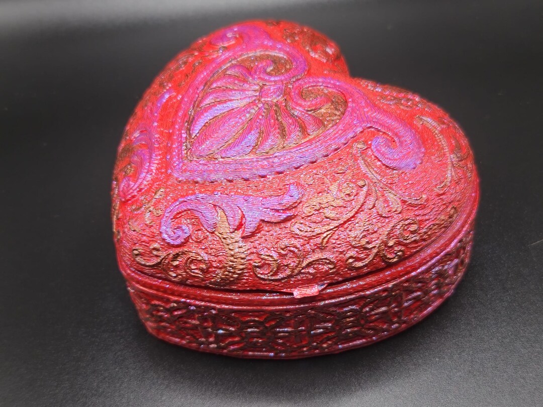 Red Heart Jewelry Box - Etsy