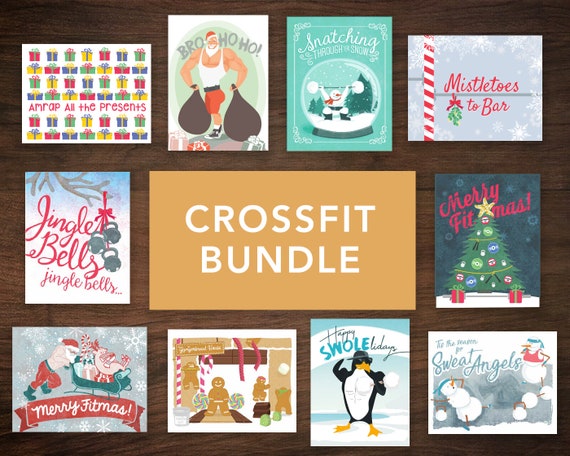 10-pack Fitness Crossfit Bundle Christmas Holiday Cards - Etsy