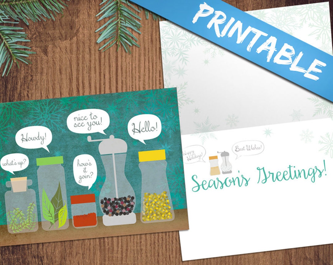 Season's Greetings Humor Clever Word Play Christmas Holiday Greeting ...