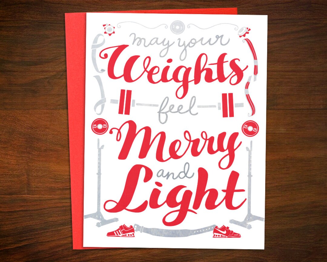 Weightlifting Christmas Cards - May Your Weights Feel Light - Crossfit ...