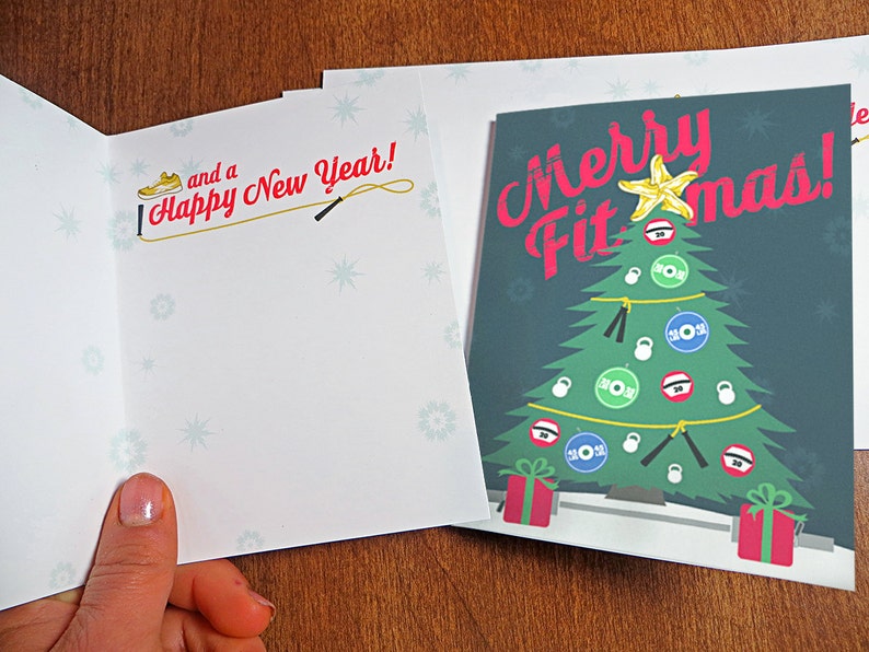 Crossfit Christmas Cards - Merry Fitmas Tree Ornament - Fitness ...