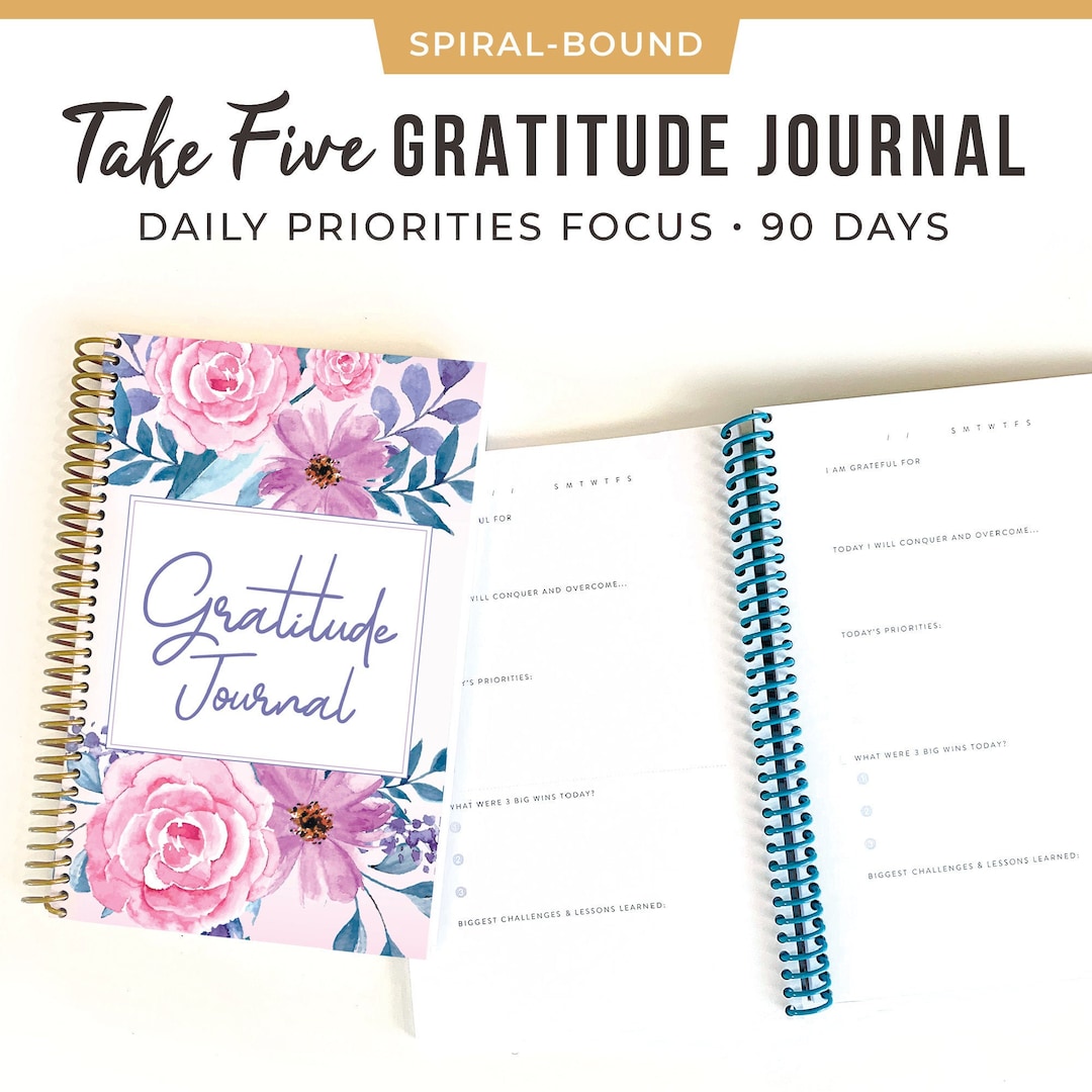 Daily Five Minute Gratitude Journal - Habit Tracking Gratitude Diary ...