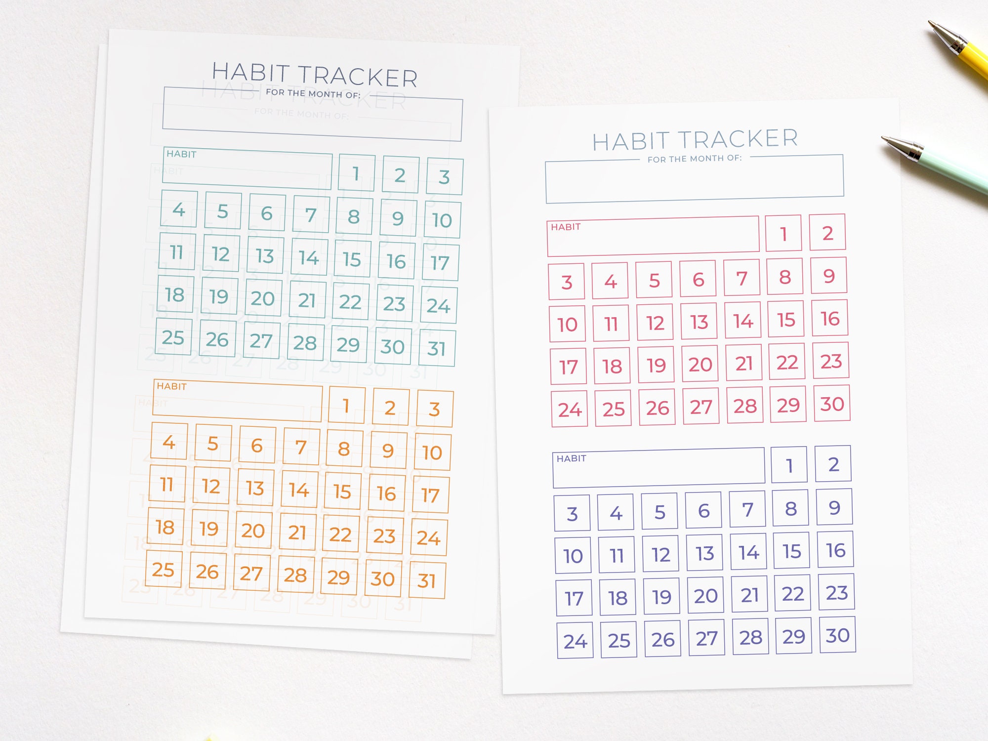 Printable Habit Tracking Pages Monthly Habit Journal Habit - Etsy