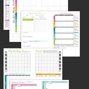 Colorful Motivational Printable Fitness Journal Nutrition, Weight Loss ...