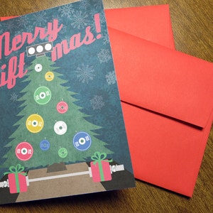 Weightlifting Christmas Cards 5 or 10-pack - Merry Liftmas Platform ...