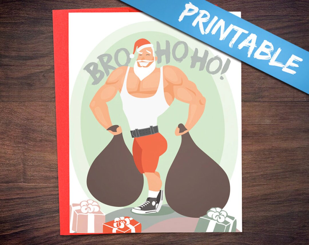 Printable Powerlifting Do You Even Lift Christmas Greeting Card - Bro ...