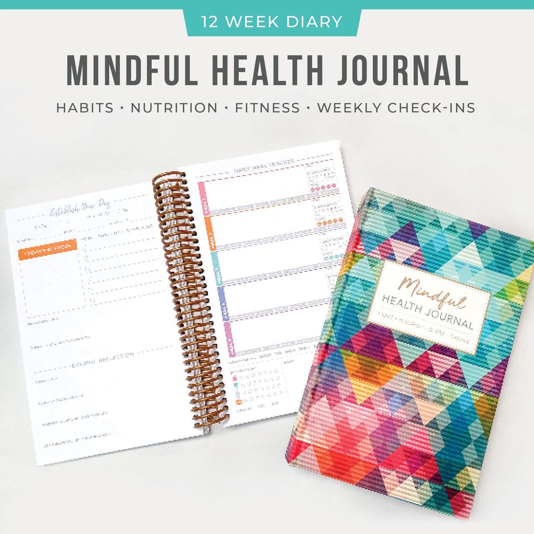 Mindful Health All-in-one Fitness & Food Journal, Fitness Diet Diary ...