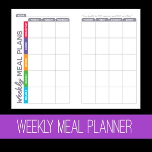 Printable Fitness Planner Nutrition Tracker Bundle - Weight Loss ...