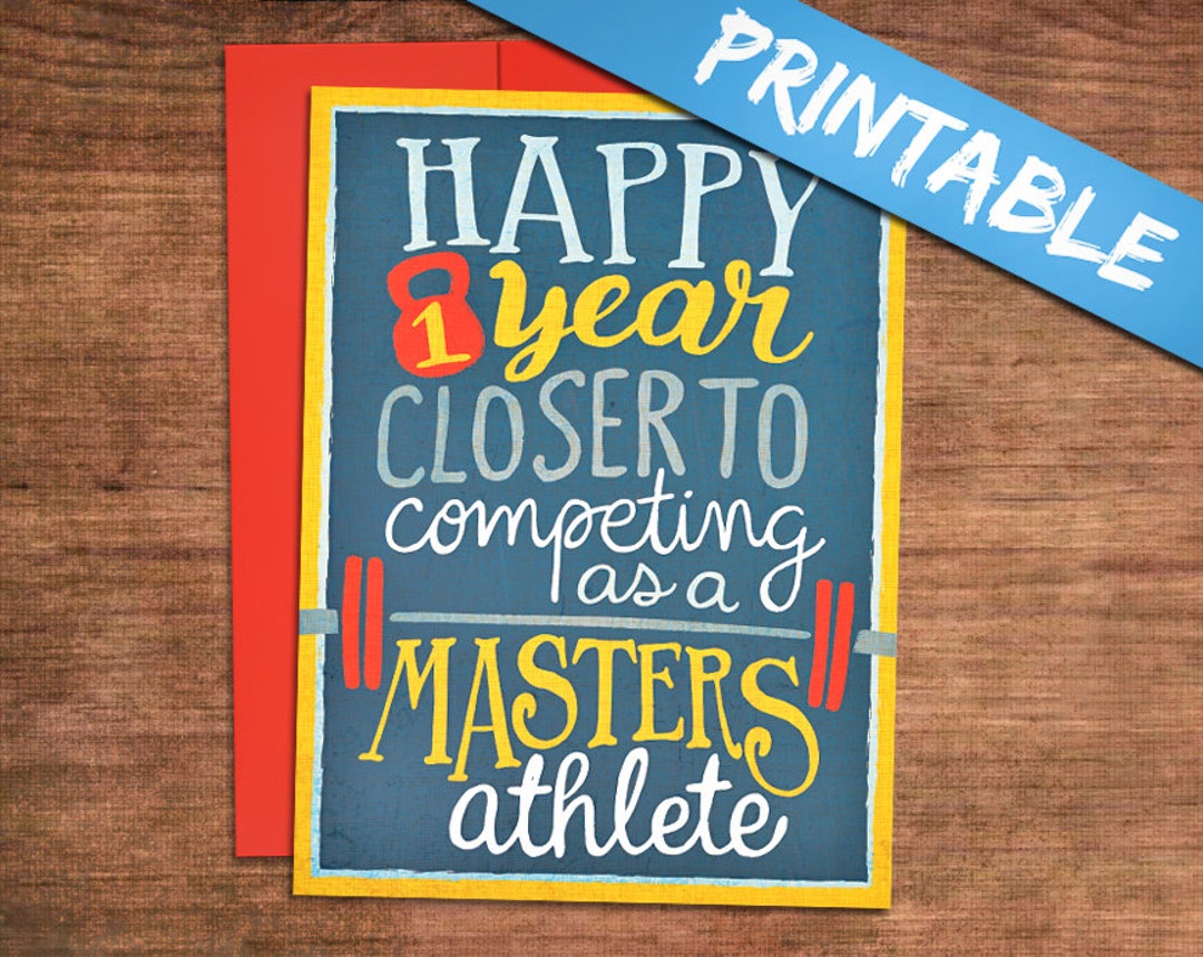 Almost a Masters Athlete Printable Crossfit Birthday Card - Fitness ...