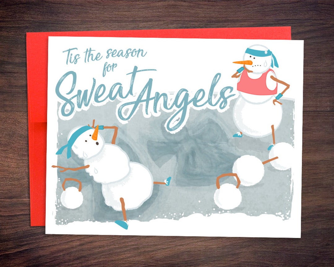 Sweat Angel Season Crossfit Christmas Card Fitness Personal Trainer ...