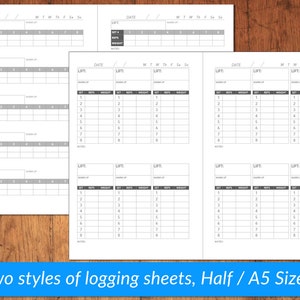 Weightlifting Workout Journal Tracking Pages - Printable PDF ...