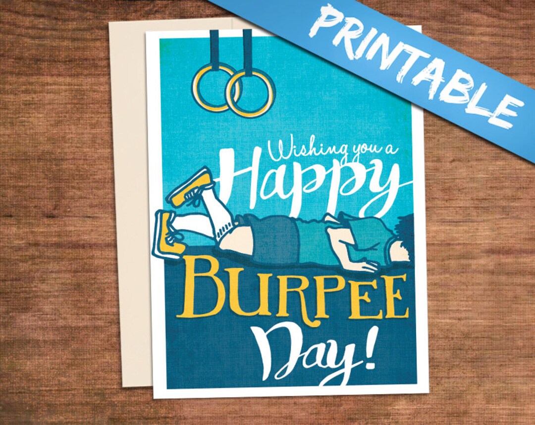 Crossfit Birthday Printable Happy Burpee Day Card - Customized ...