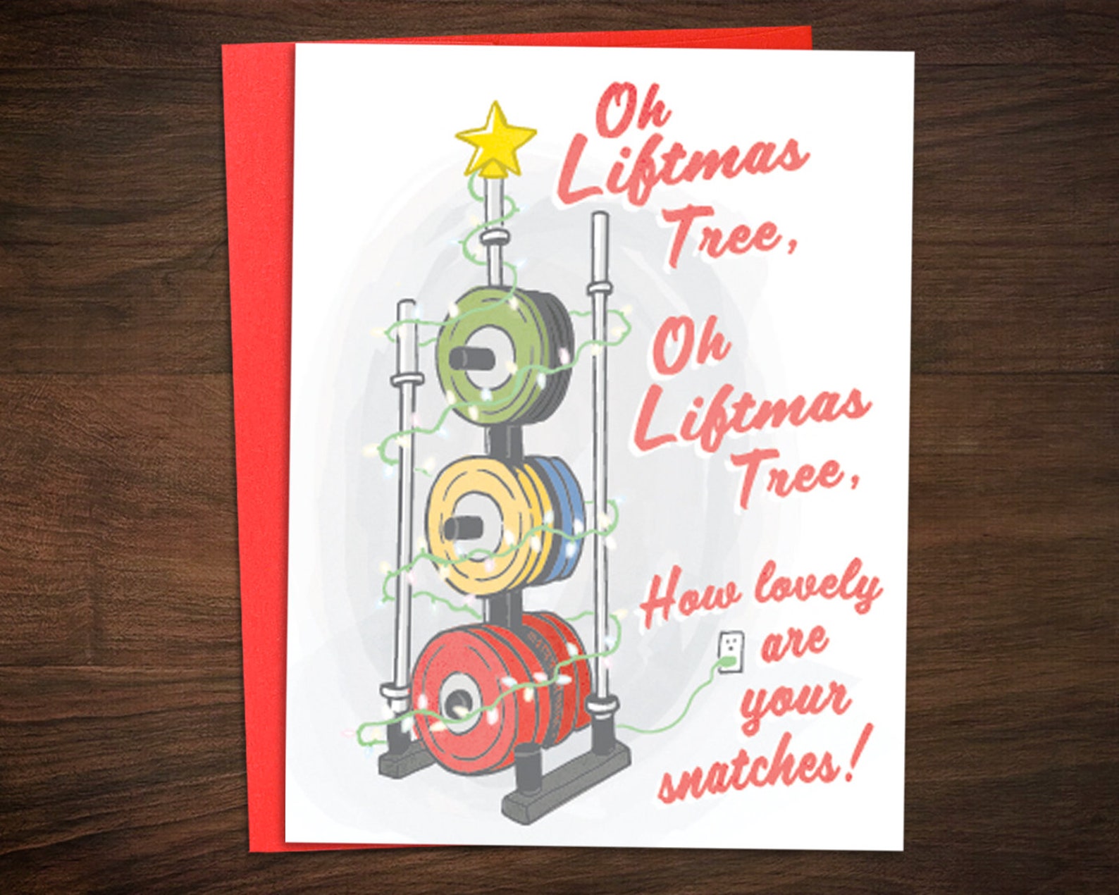 Oh Liftmas Tree - Weightlifting Powerlifting Rack Christmas Holiday ...