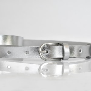 Leather Belt Women, Leather Belt, Silver Leather Belt, Skinny Leather ...