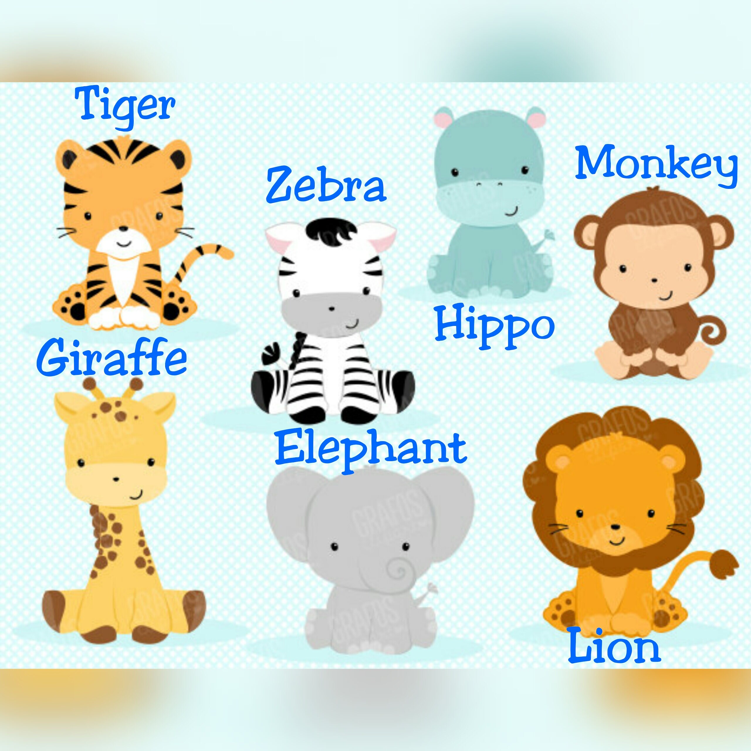 Baby Boy Jungle Giraffe Zebra Lion Monkey Hippo Tiger Elephant | Etsy