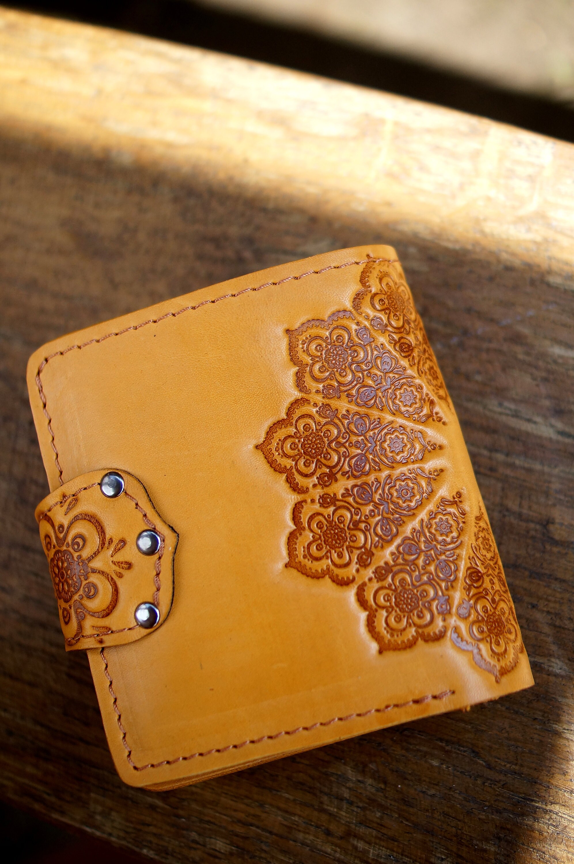 Personalized Embossed Pattern Wallet Sun Real Leather Womens | Etsy