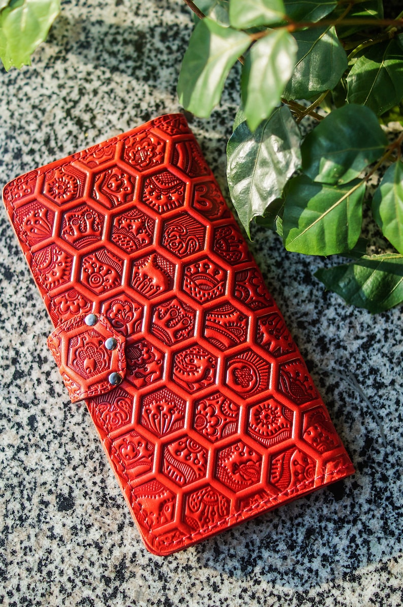 Personalized Honeycomb Pattern Wallet Womens Bifold College - Etsy