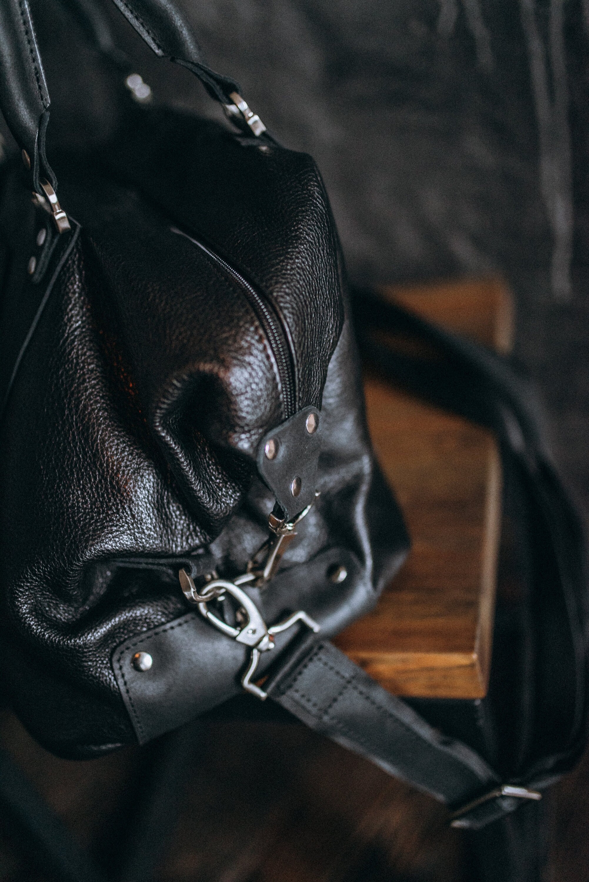 Big Leather Bag Gym Bag Men College Student Gift Large Duffle | Etsy