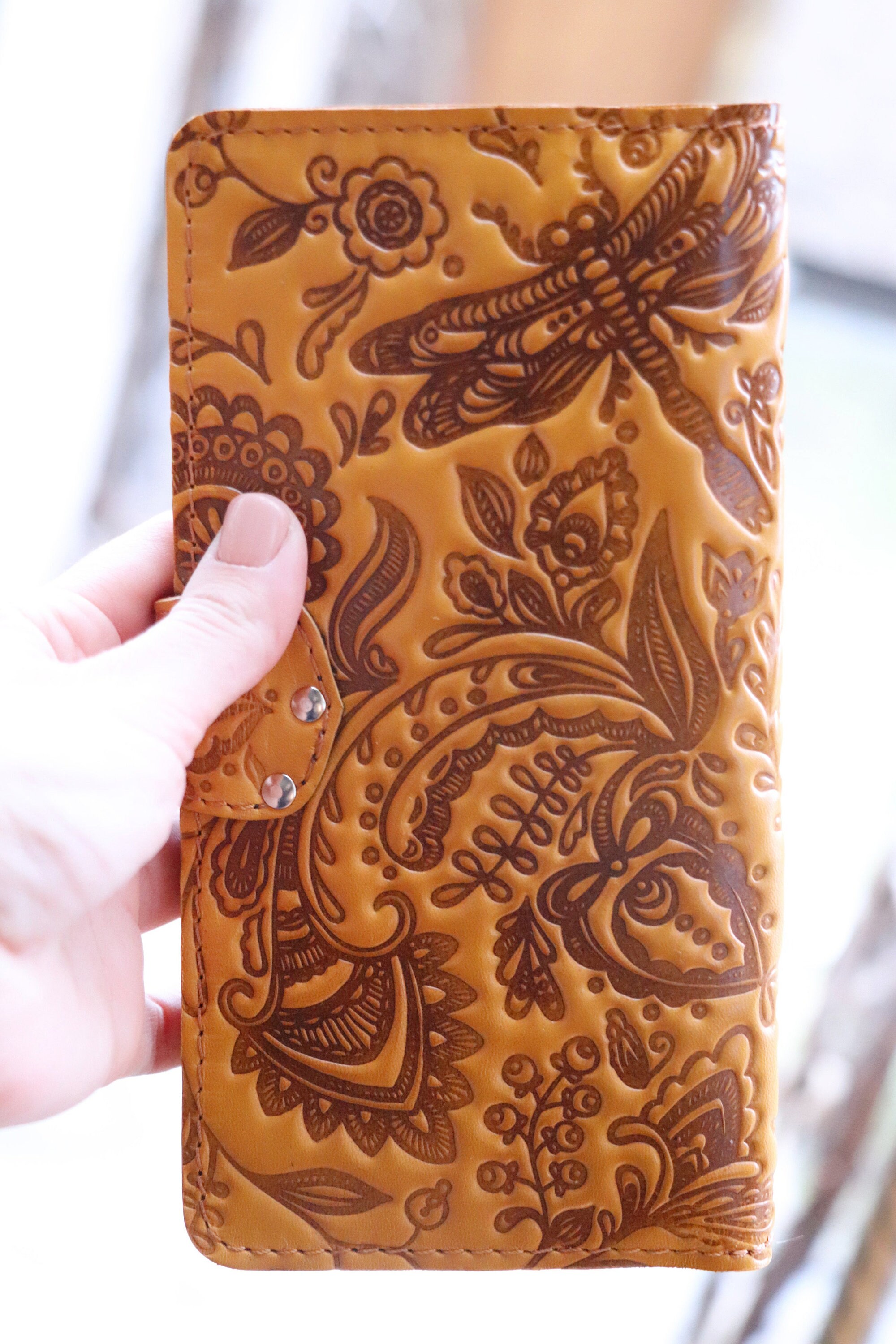 Personalized Unique Dragonfly Embossed Pattern Leather Wallet - Etsy