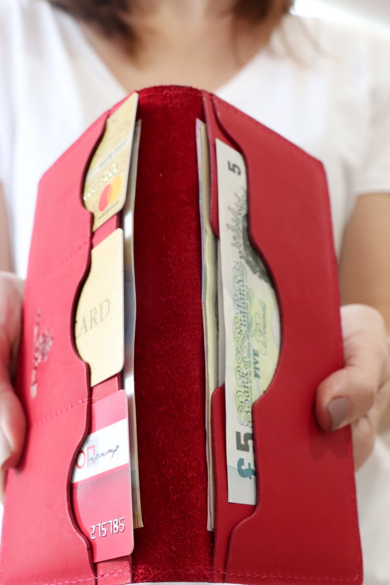 Personalized Unique Sunflower Red-raspberry Leather Wallet - Etsy