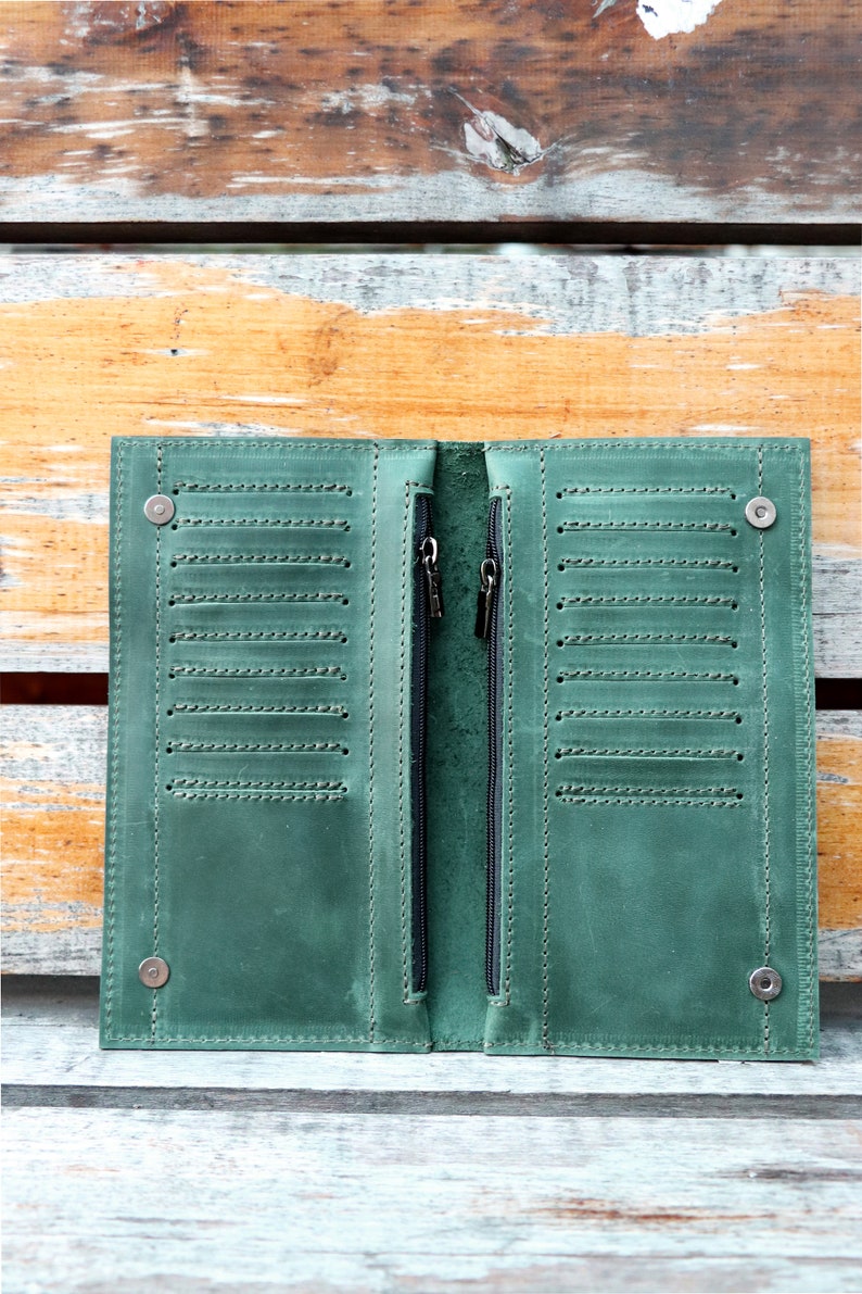 Personalized Green Wallet Women Leather Womens Wallet | Etsy