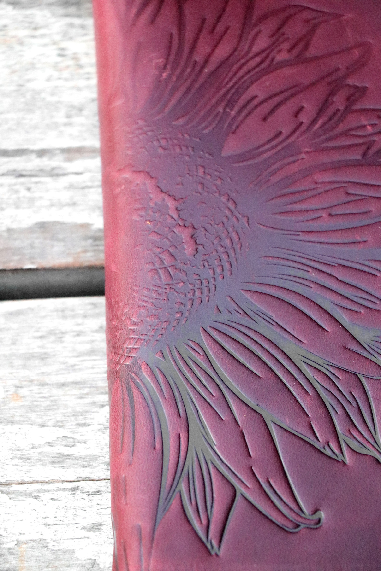 Personalized Full Grain Leather Wallet, Purple Wallet, Sunflower Wallet ...
