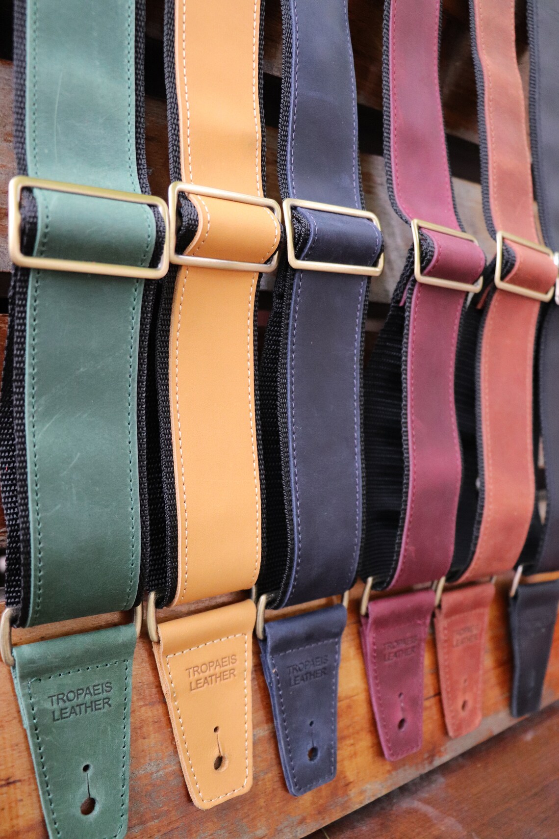 Personalized Leather Vintage Guitar Strap Handmade Adjustable | Etsy