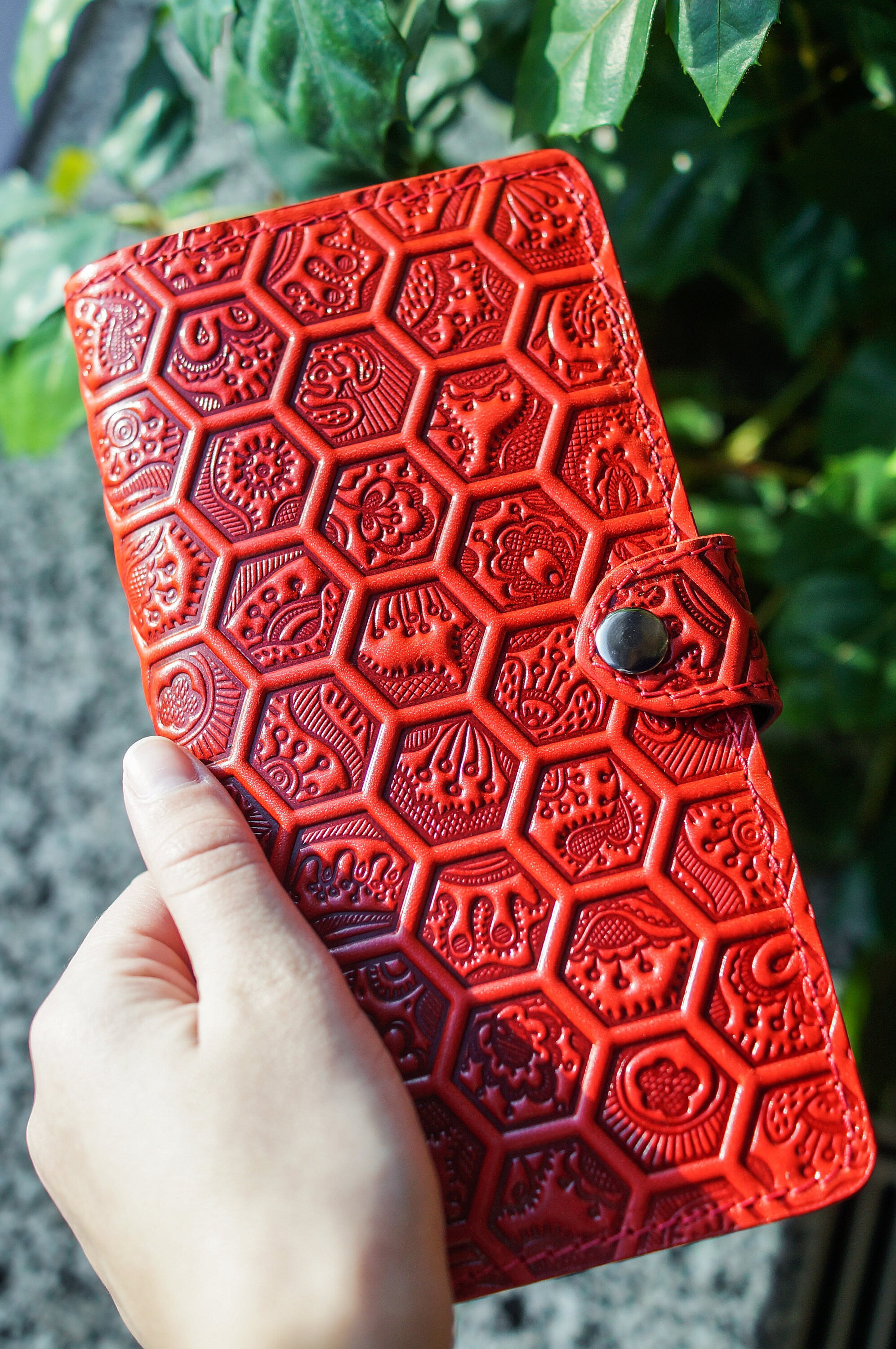 Personalized Honeycomb Pattern Wallet Womens Bifold College | Etsy