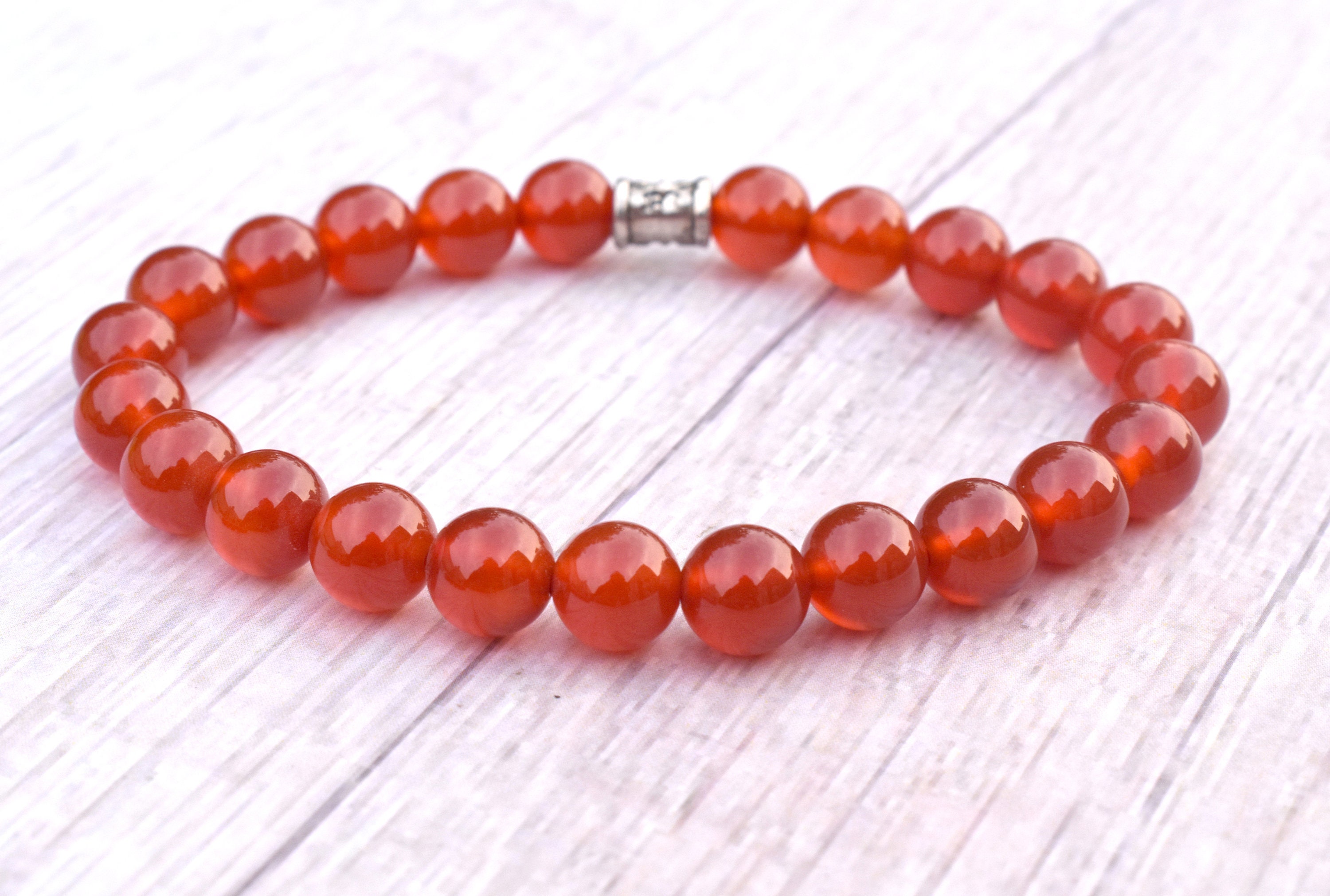 Carnelian 8 To 10 Mm Bead Bracelet Natural Healing Crystal Etsy