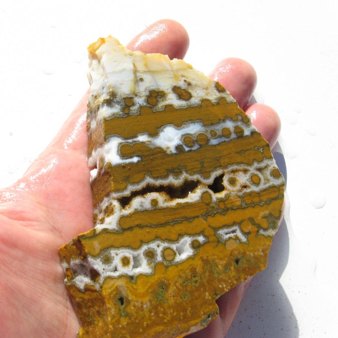 Thick Ocean Jasper Rough Slab (99x61x17.8mm) With Orbs and Druzy Vugs ...