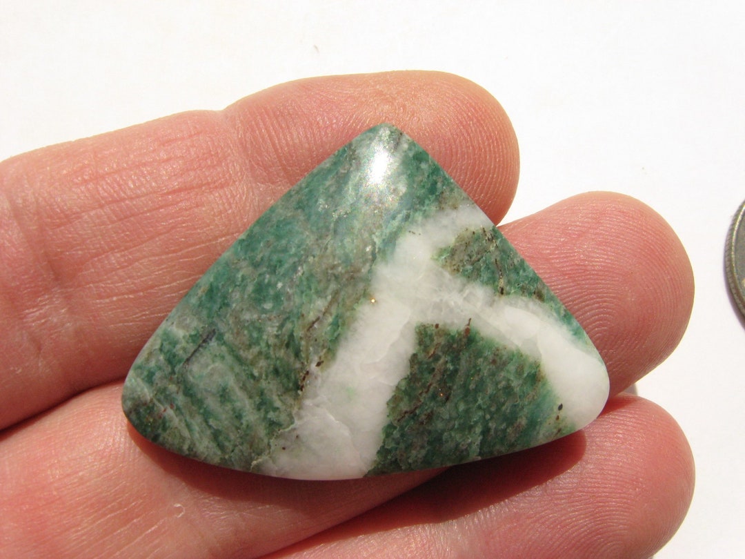 Mariposite Cabochon (39x28x5.6mm) Emerald Quartz Cabochon Gold Ore Cab ...