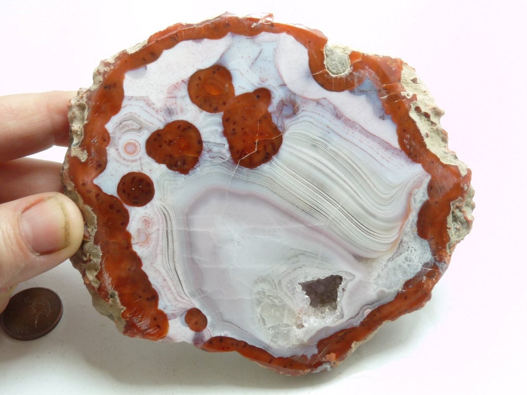 Polished Moroccan Berber Agate Rough Slab, Moroccan Agate Slab, Focal ...