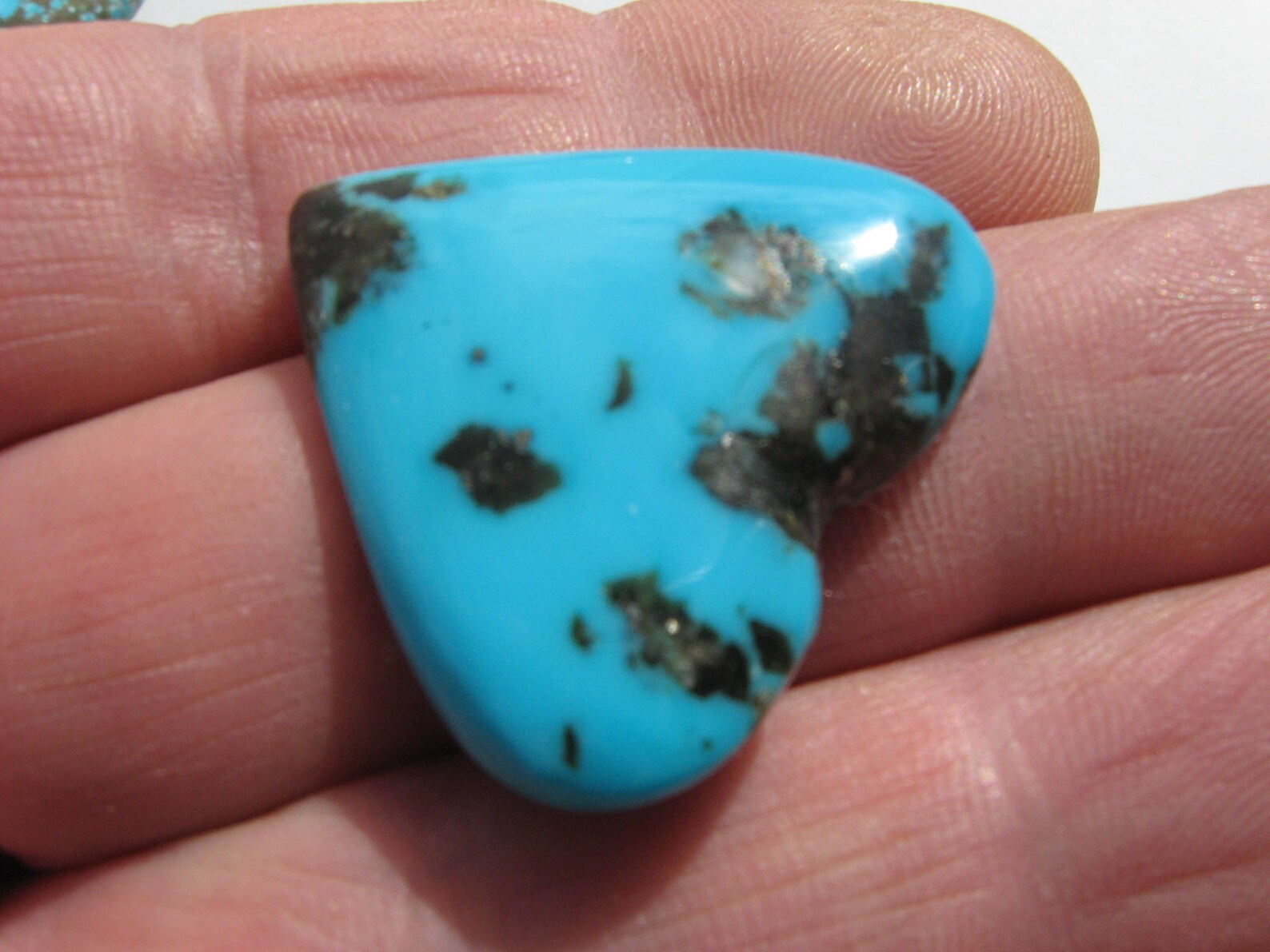 Kingman Turquoise Cabochon Heart Kingman Wirewrap Cab | Etsy