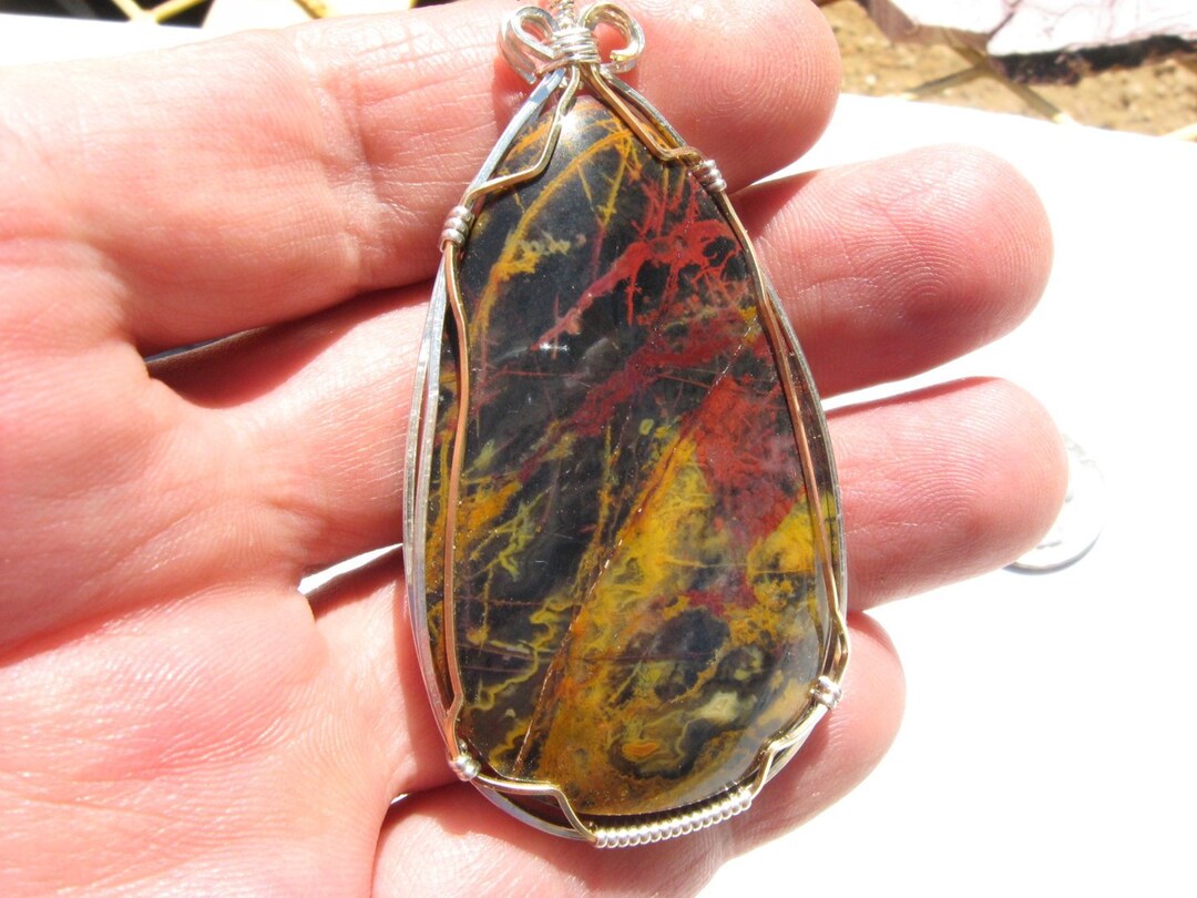 Wire Wrapped Pilbara Jasper Cab Australian Pilbara Picasso Jewelry ...