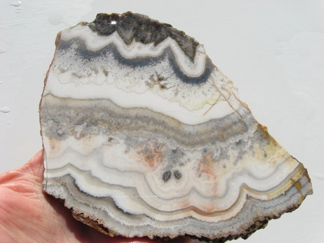 Silver Lace Onyx Rough Slab (120x108x5.2mm) Onyx Focal Stone Jewelry ...