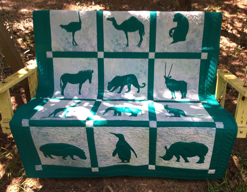 Zoo Animal Silhouette PDF Quilt Pattern / Raw Edge Applique - Etsy