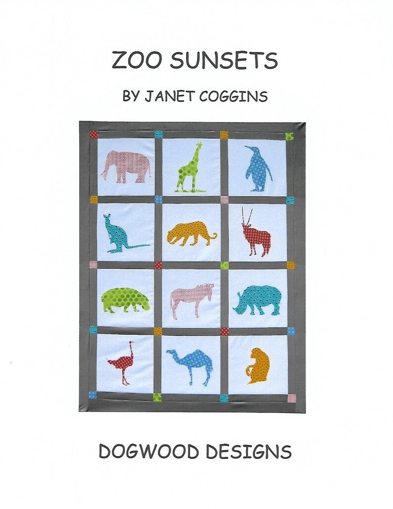Zoo Animal Silhouette PDF Quilt Pattern / Raw Edge Applique - Etsy