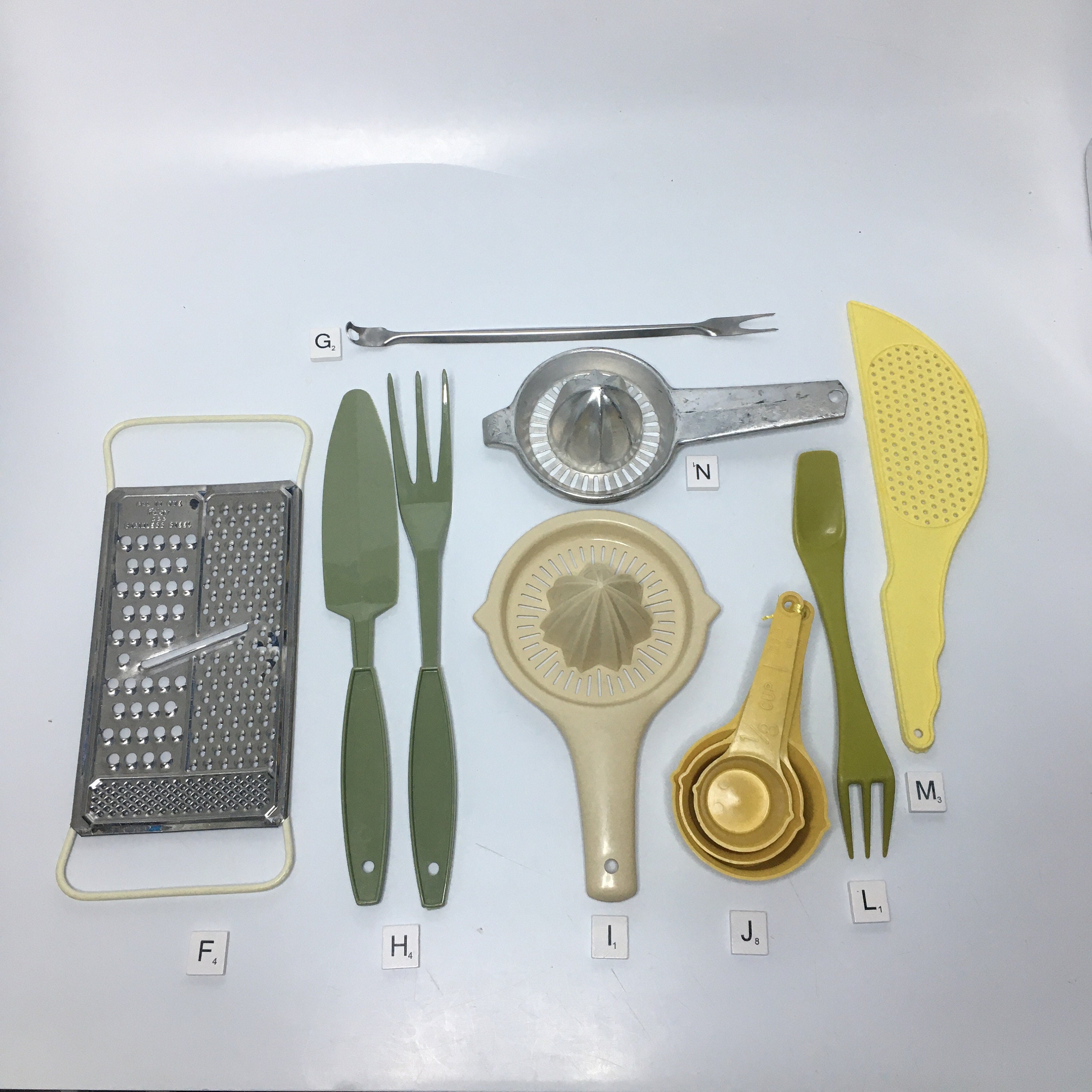 Foley Vintage Kitchen Utensils USA Fork Ladle Spoon Grater Spatula ...