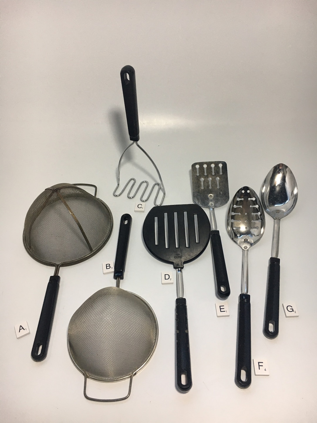 Ekco USA Vintage Kitchen Utensils Black Handle Sieve Nylon Spoon ...