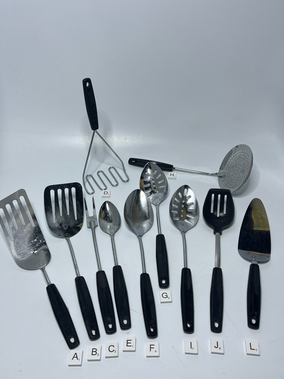 Foley Chief Chrome Kitchen Utensils Spatula Turner Strainer Spoon Ladle ...