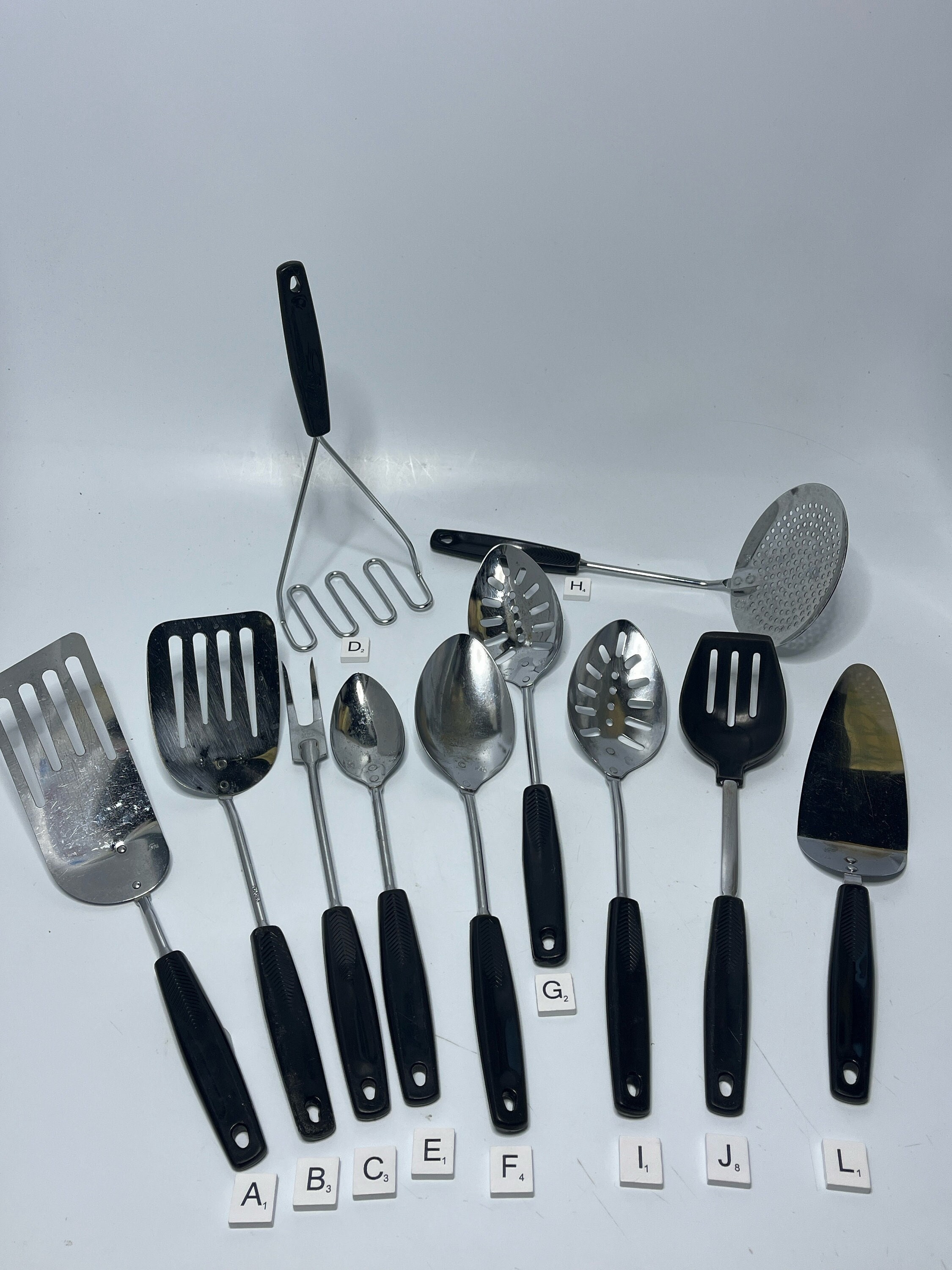 Foley Chief Chrome Kitchen Utensils Spatula Turner Strainer Spoon Ladle ...