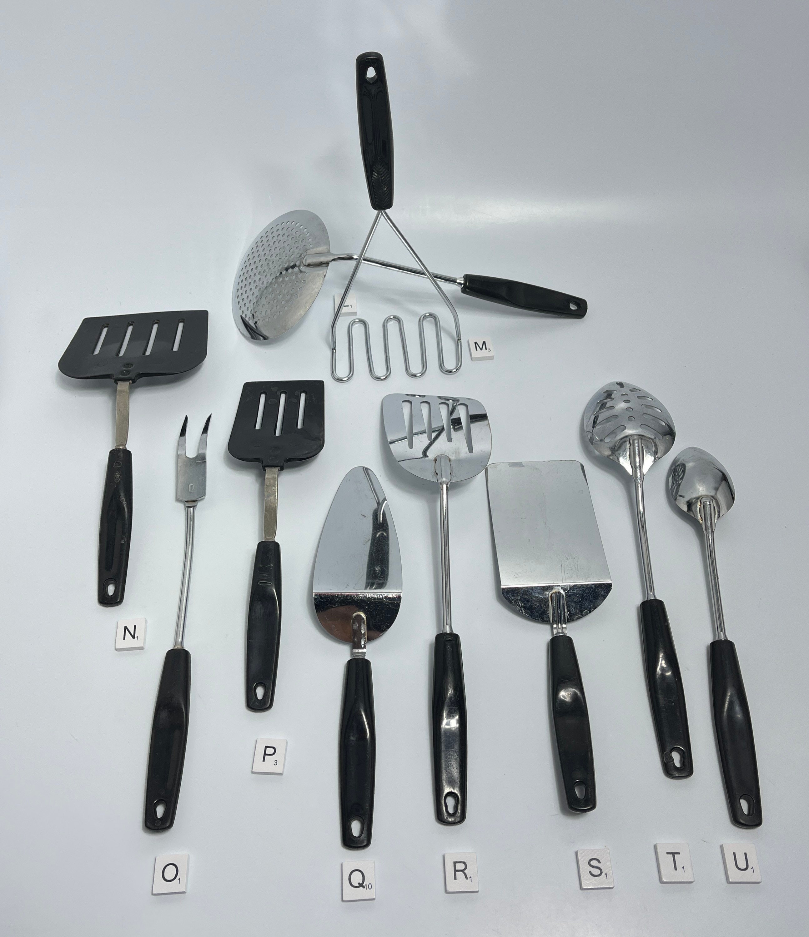 Foley Chief Chrome Kitchen Utensils Spatula Turner Strainer Spoon Ladle ...