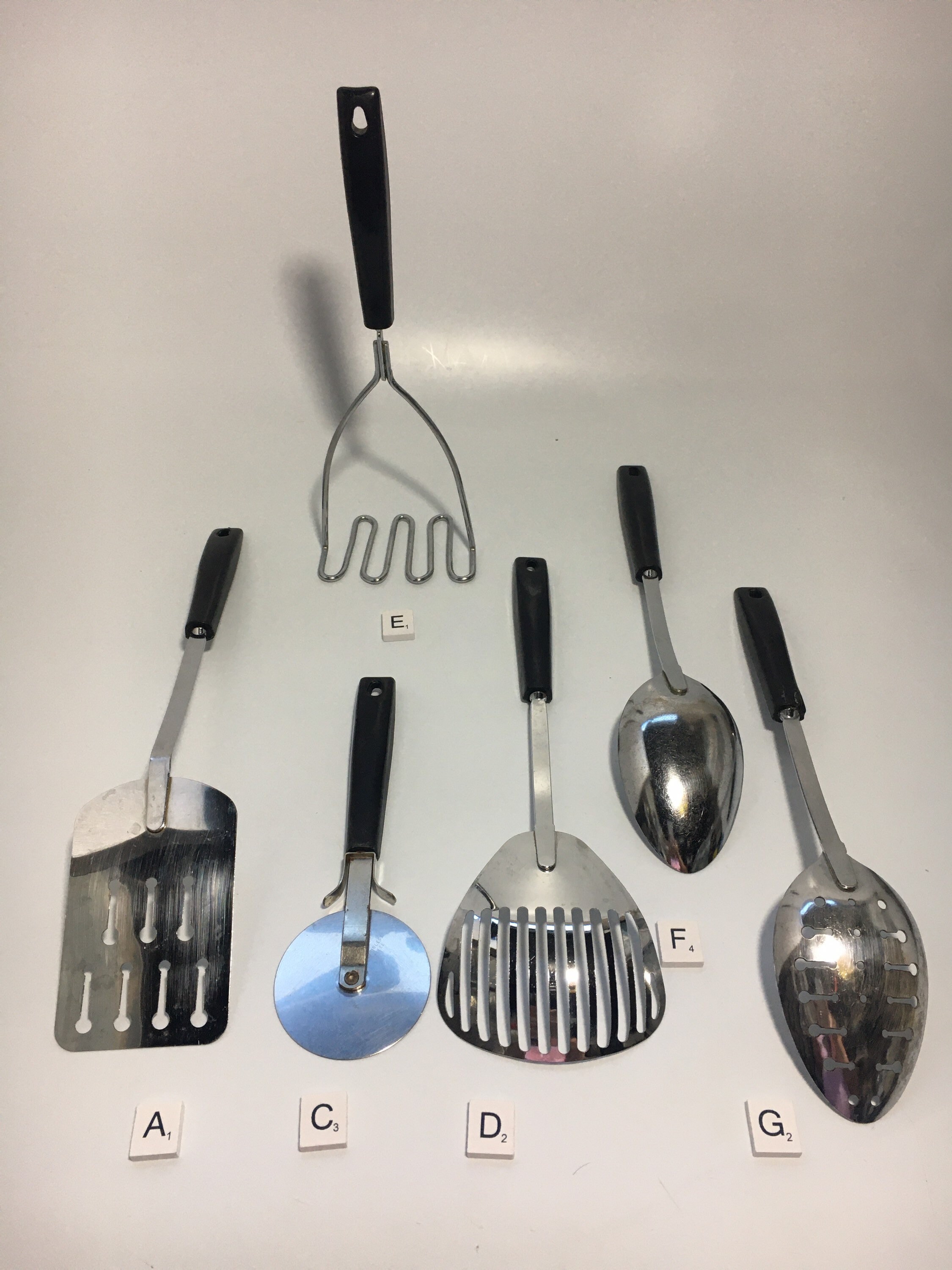 Ekco USA Kitchen Utensils Slotted Spoon Strainer Potato Masher Pizza ...