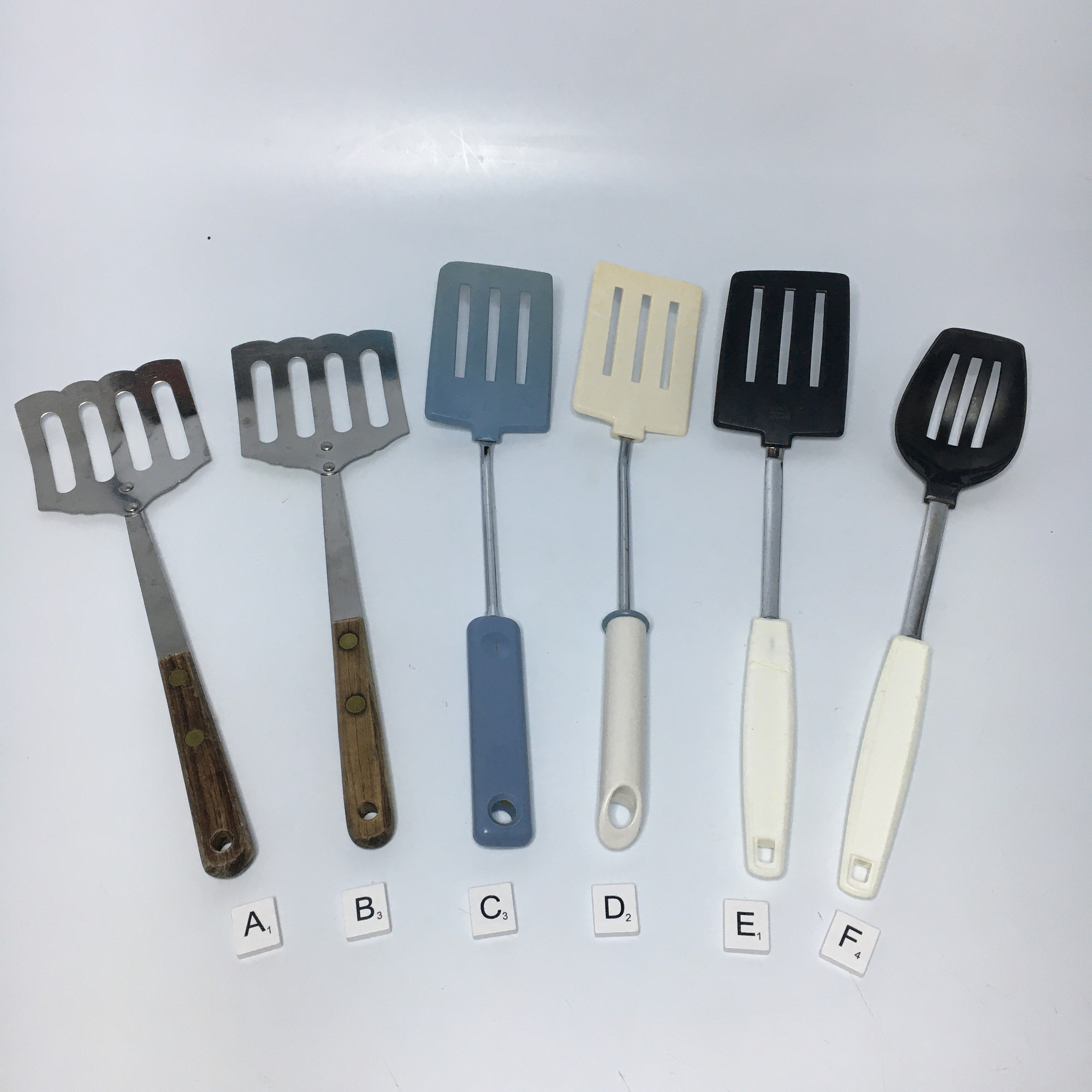 Vintage Nylon Spatula Turner Ekco USA Kitchen Utensils Blue Handle Wood ...