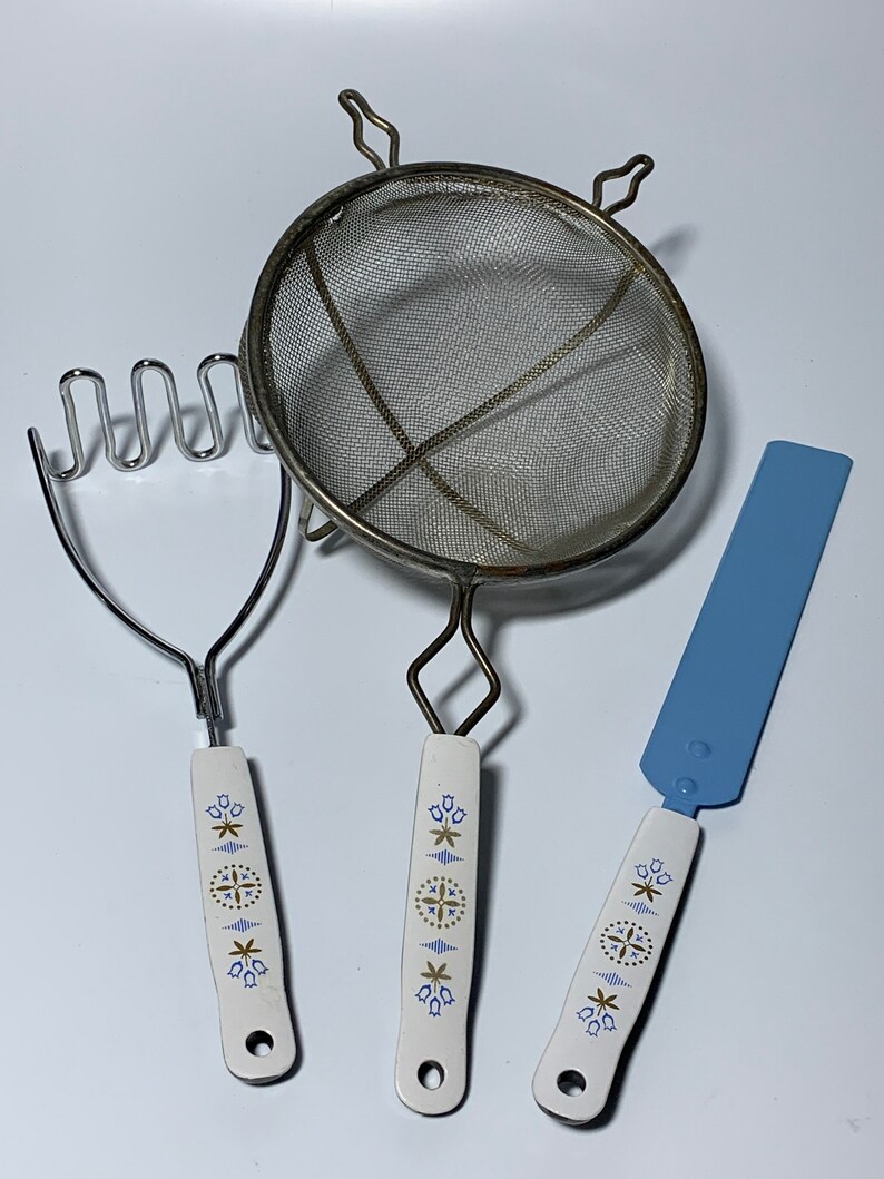 Ekco USA Carousel Kitchen Utensils Blue Enamel Dutch Tulip | Etsy