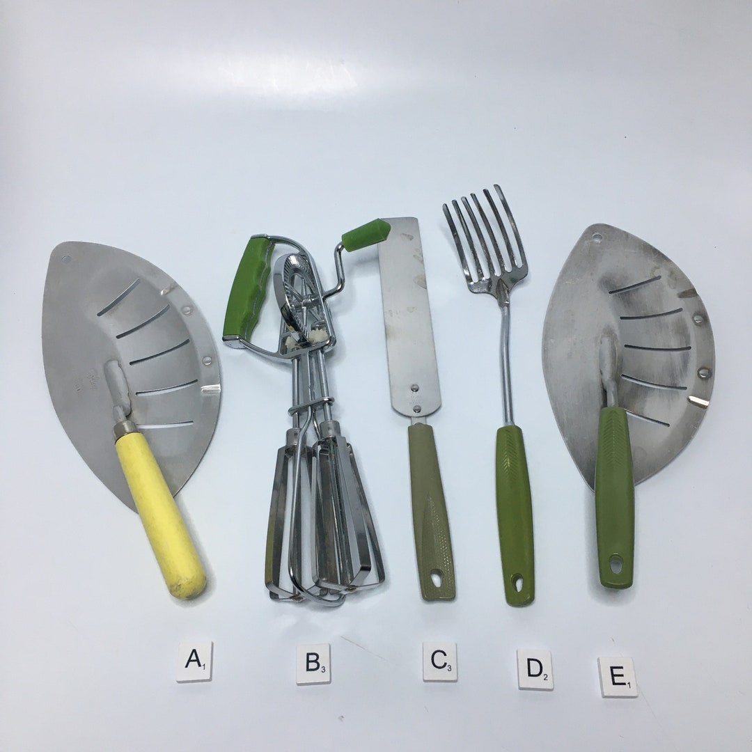 Foley Vintage Kitchen Utensils USA Fork Ladle Spoon Grater Spatula ...