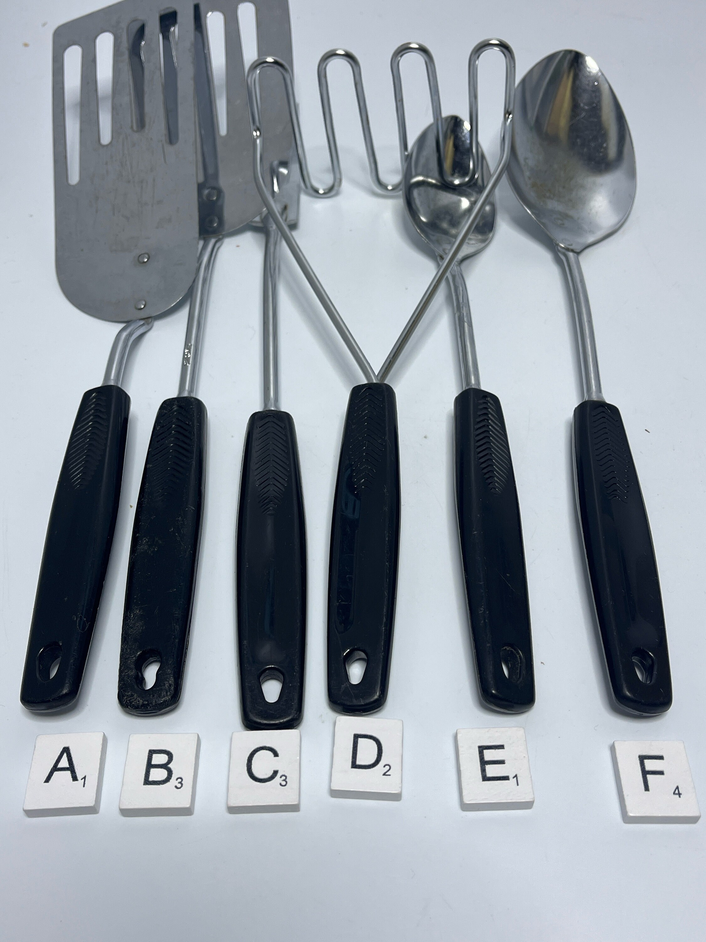 Foley Chief Chrome Kitchen Utensils Spatula Turner Strainer Spoon Ladle ...