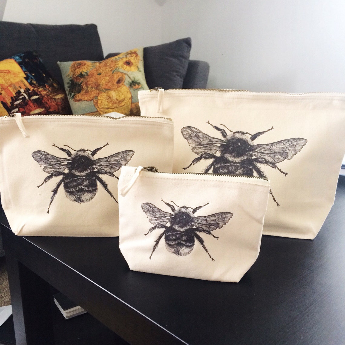 Bee Makeup Bag Medium Cosmetics Bag - Etsy
